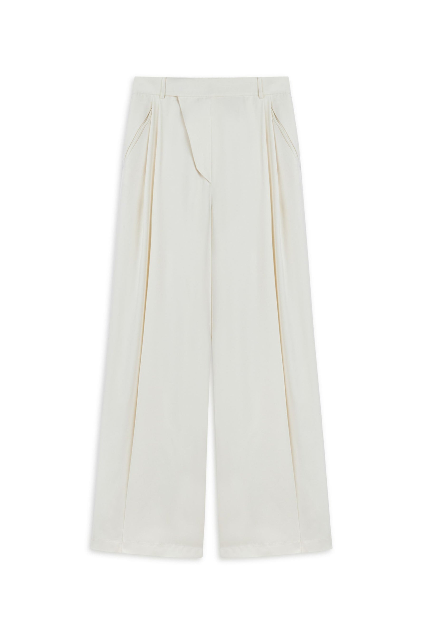 Ecru Asymmetric Placket Detail Trousers – Nocturne