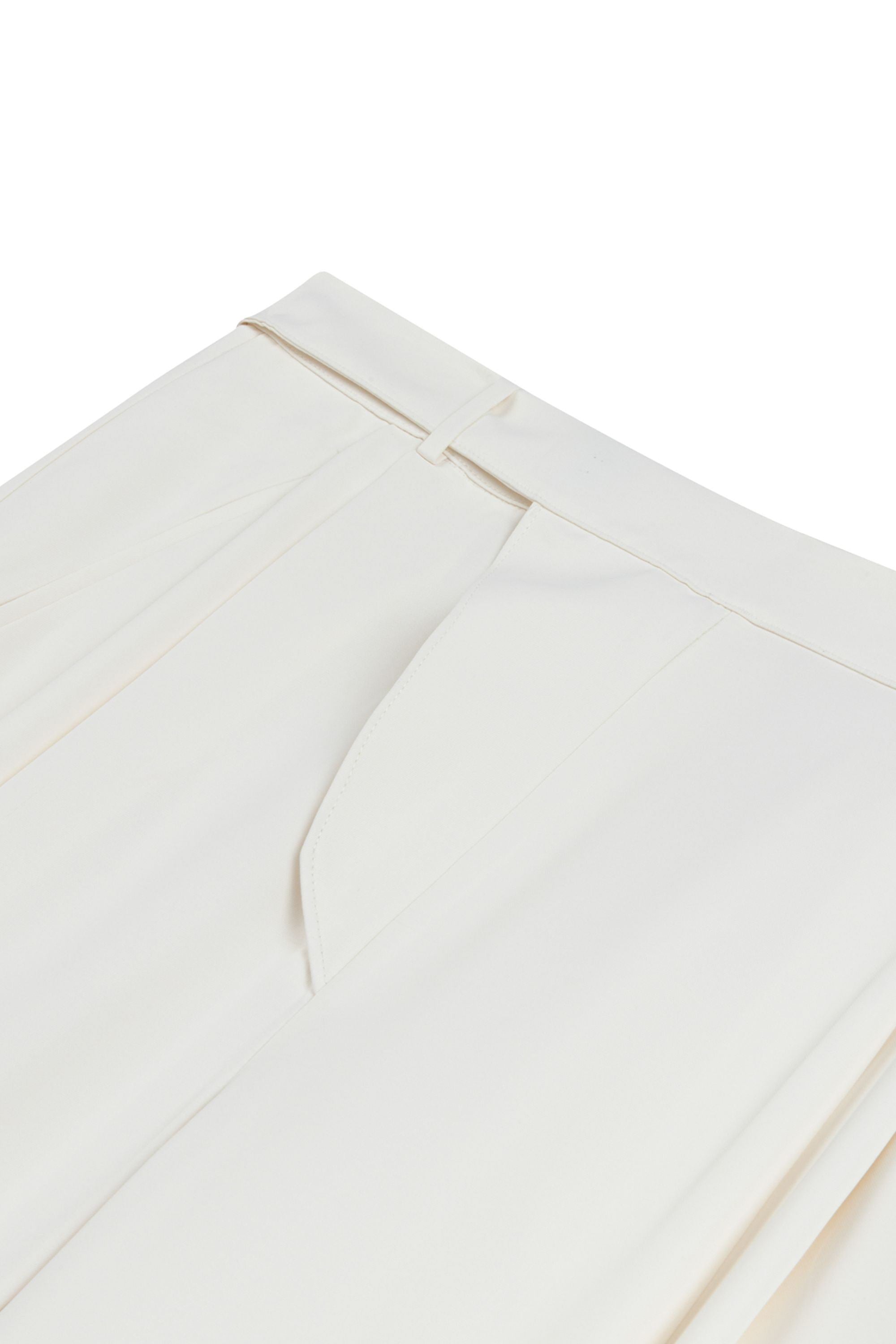Ecru Asymmetric Placket Detail Trousers – Nocturne