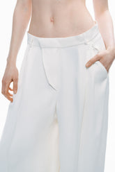 Ecru Asymmetric Placket Detail Trousers – Nocturne