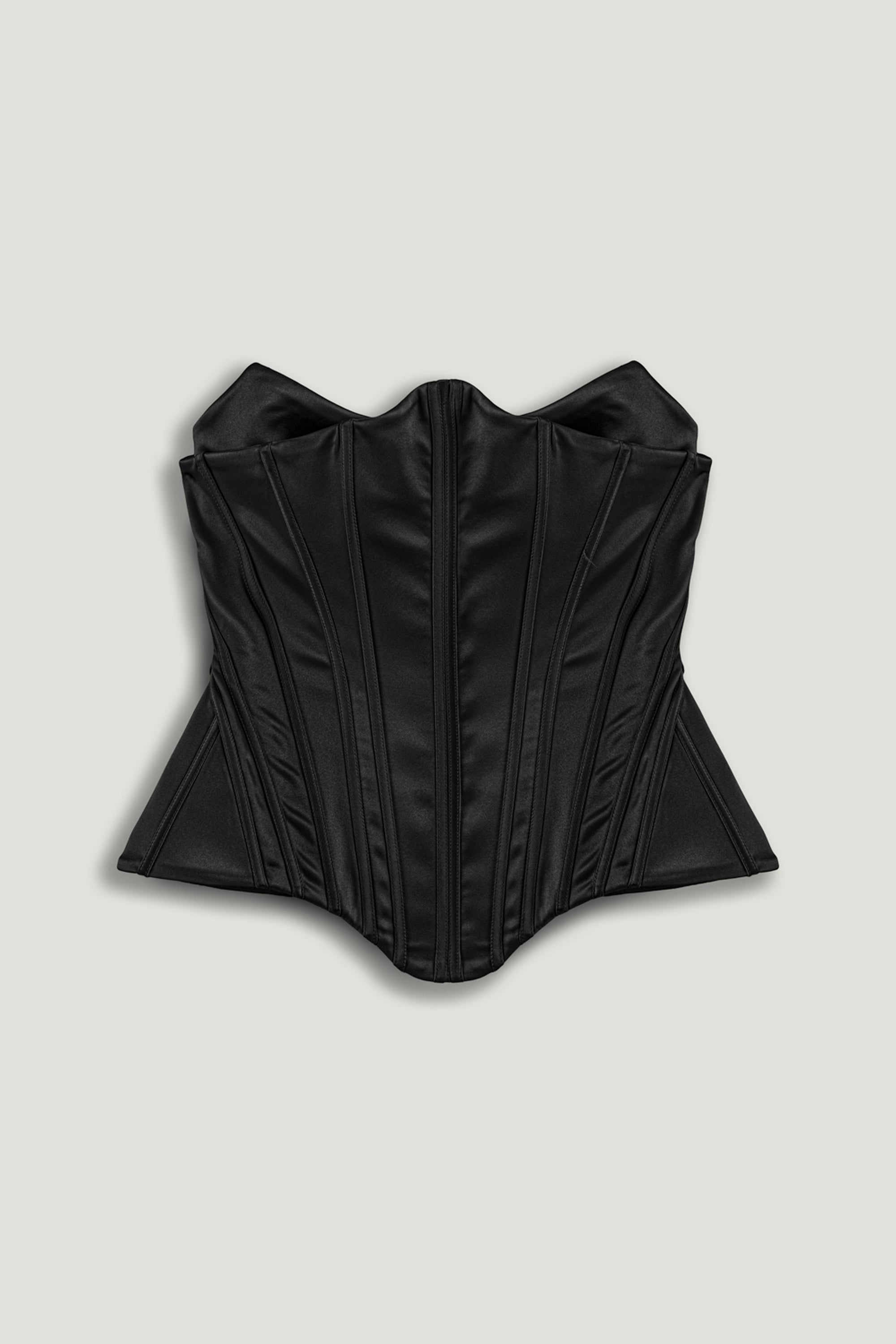 Sculpted Satin Corset Top – Nocturne